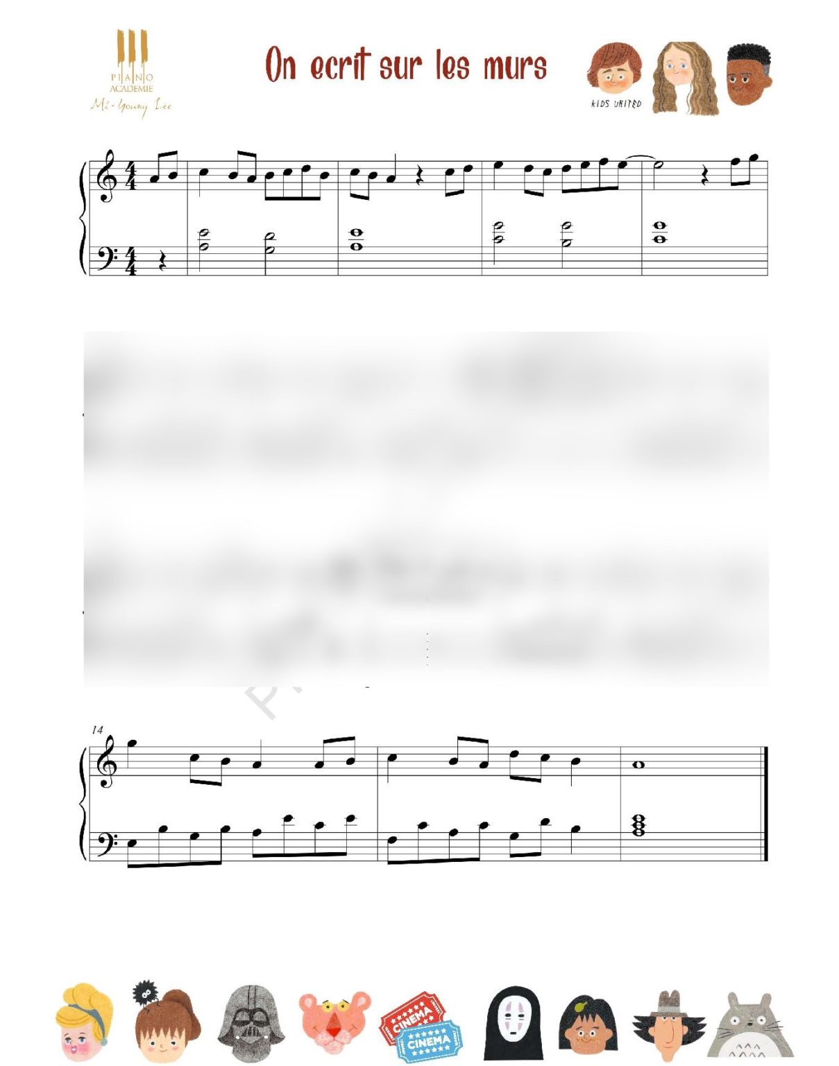 Partition - On écrit sur les Murs - PIANO ACADEMIE